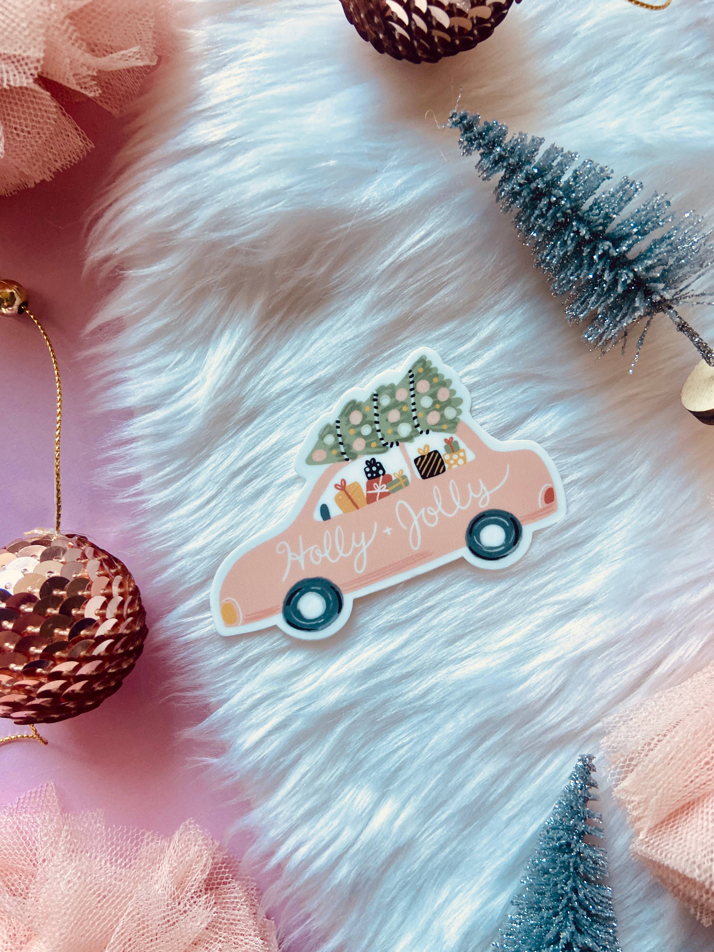 Makerie Day - Holly Jolly Christmas Car Sticker – Pink Peony Fabric Shop